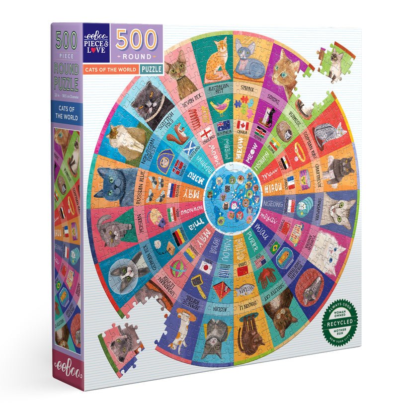 A Világ Macskái 500 Darabos Eeboo Puzzle Kirakó Puzzlegarden